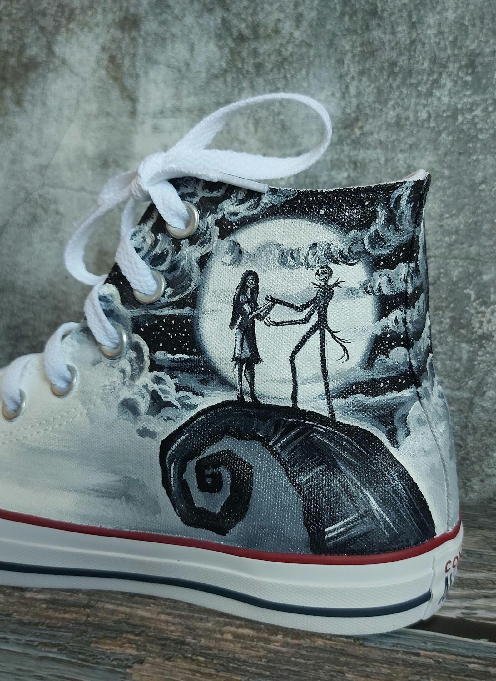 Nightmare Before Christmas Hand-painted Converse Shoes: Jack and Sally ...