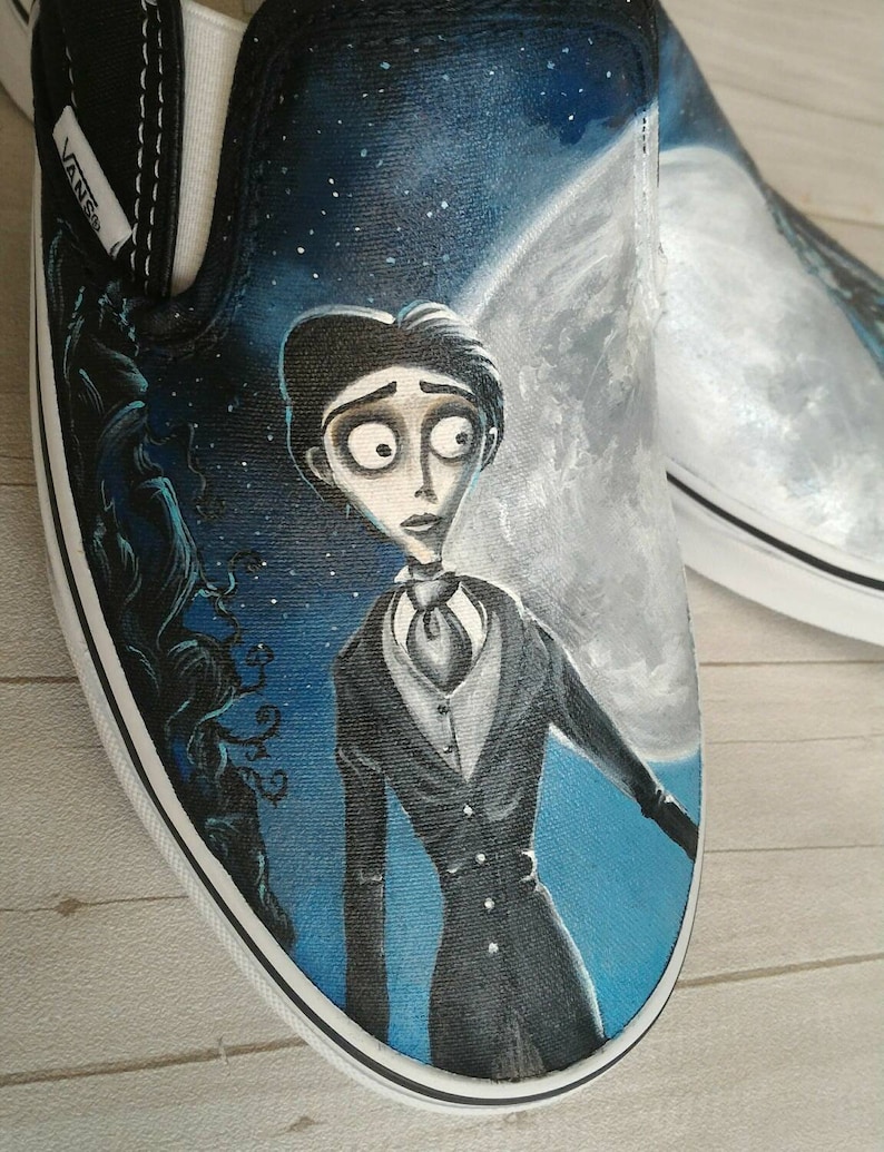 Corpse brideTim Burton moviescorpse bride shoescustom vans | Etsy