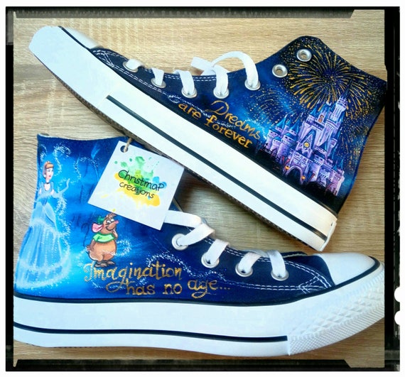 Disney hand painted shoes Disney shoes Cinderella castle