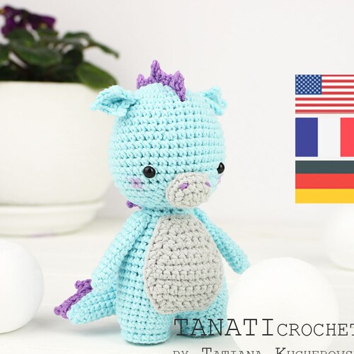 CROCHET PATTERN mini Dragon tutorial PDF File - Etsy