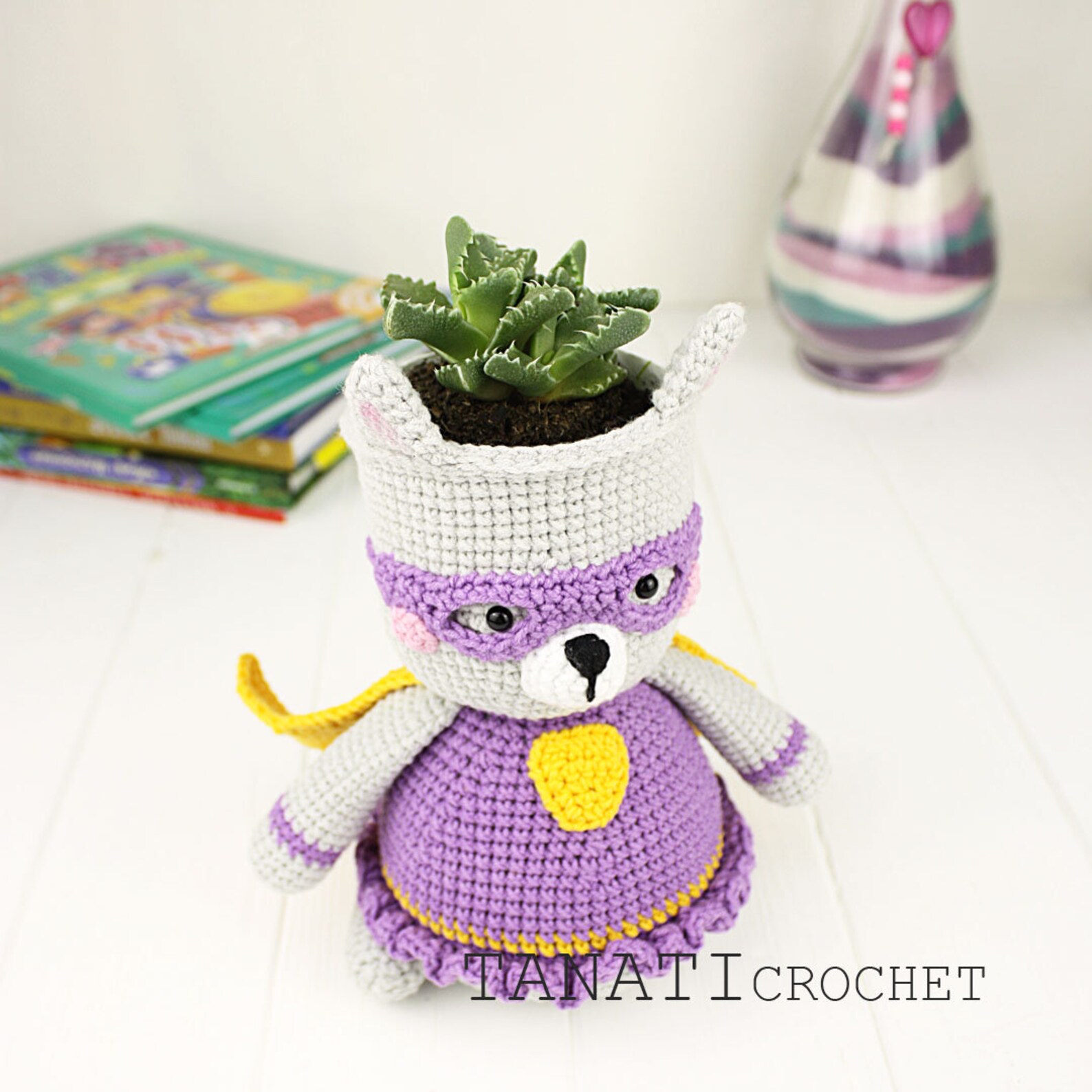 Crochet Pattern cache-pot SUPER KITTY tutorial PDF File - Etsy