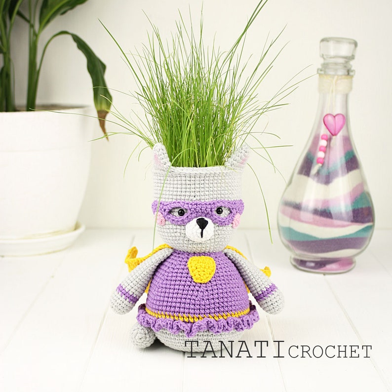 Crochet Pattern cache-pot SUPER KITTY tutorial PDF File - Etsy