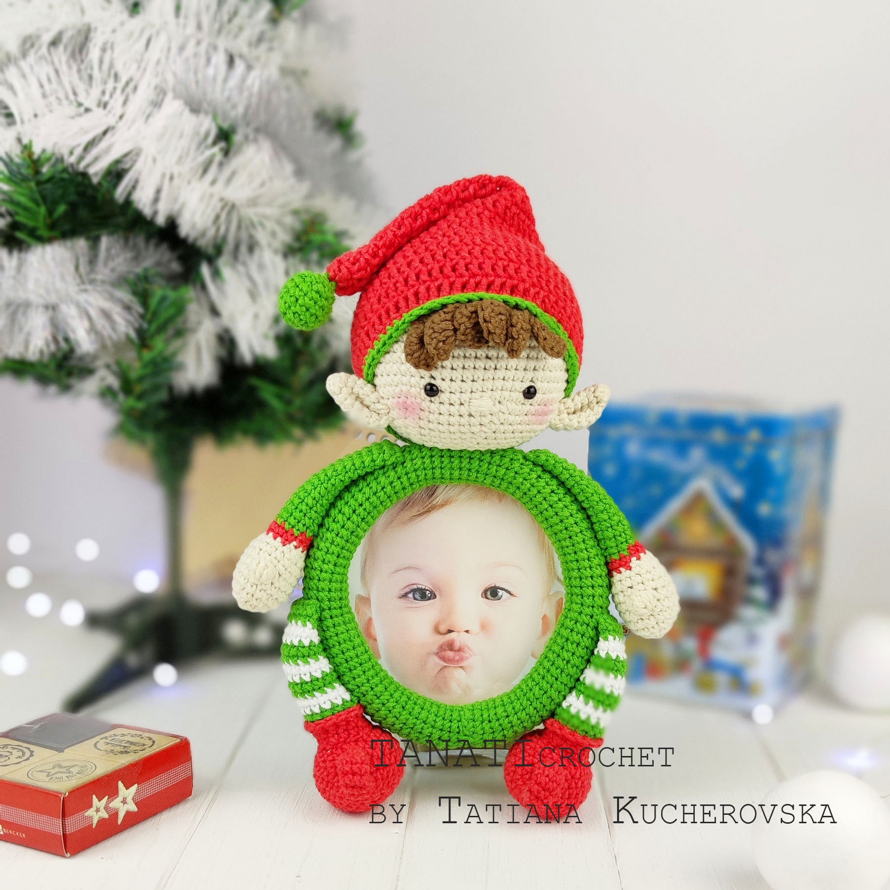 Crochet Pattern photo Frame ELF tutorial PDF File - Etsy