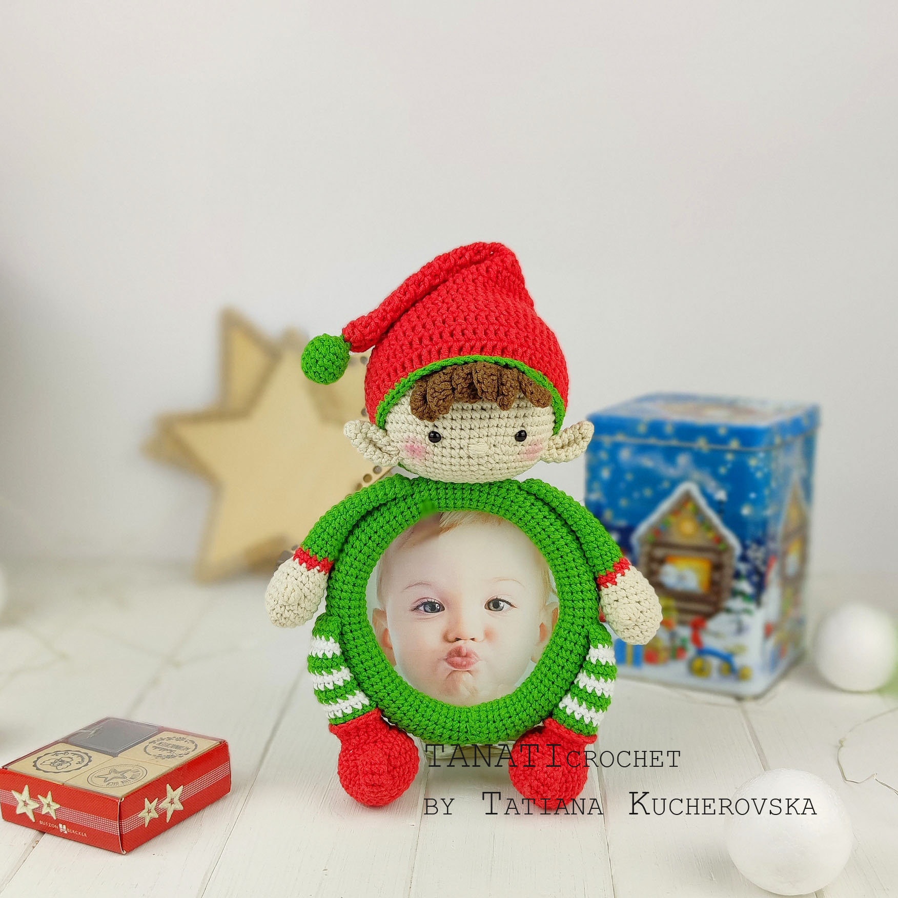Crochet Pattern photo Frame ELF tutorial PDF File - Etsy