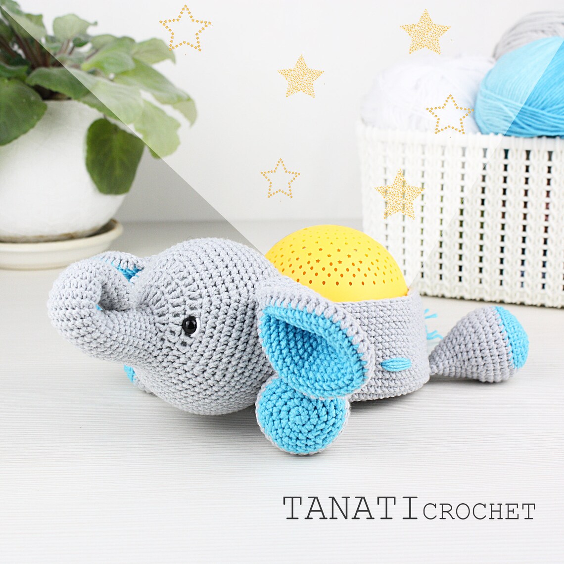 Crochet Pattern - Night Light Elephant/projector Star - Etsy