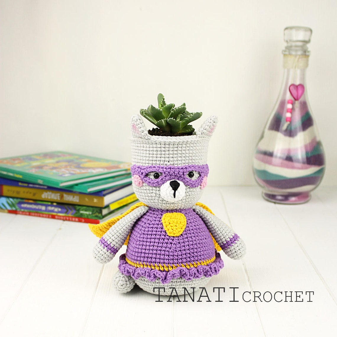 Crochet Pattern cache-pot SUPER KITTY tutorial PDF File - Etsy