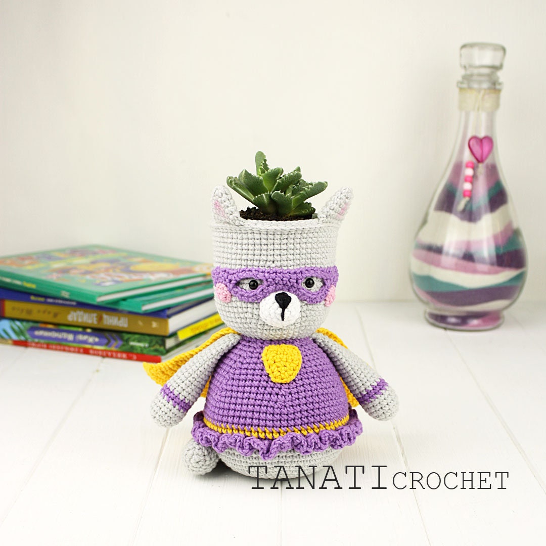 Crochet Pattern cache-pot SUPER KITTY tutorial PDF File - Etsy