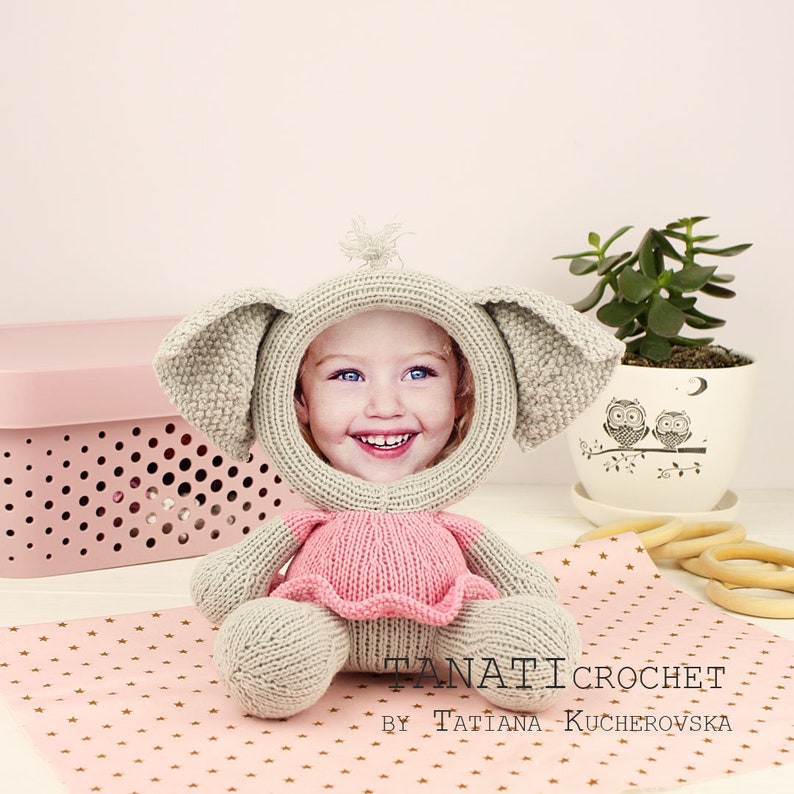KNITTING Pattern of Photo Frame Elephant tutorial PDF File - Etsy