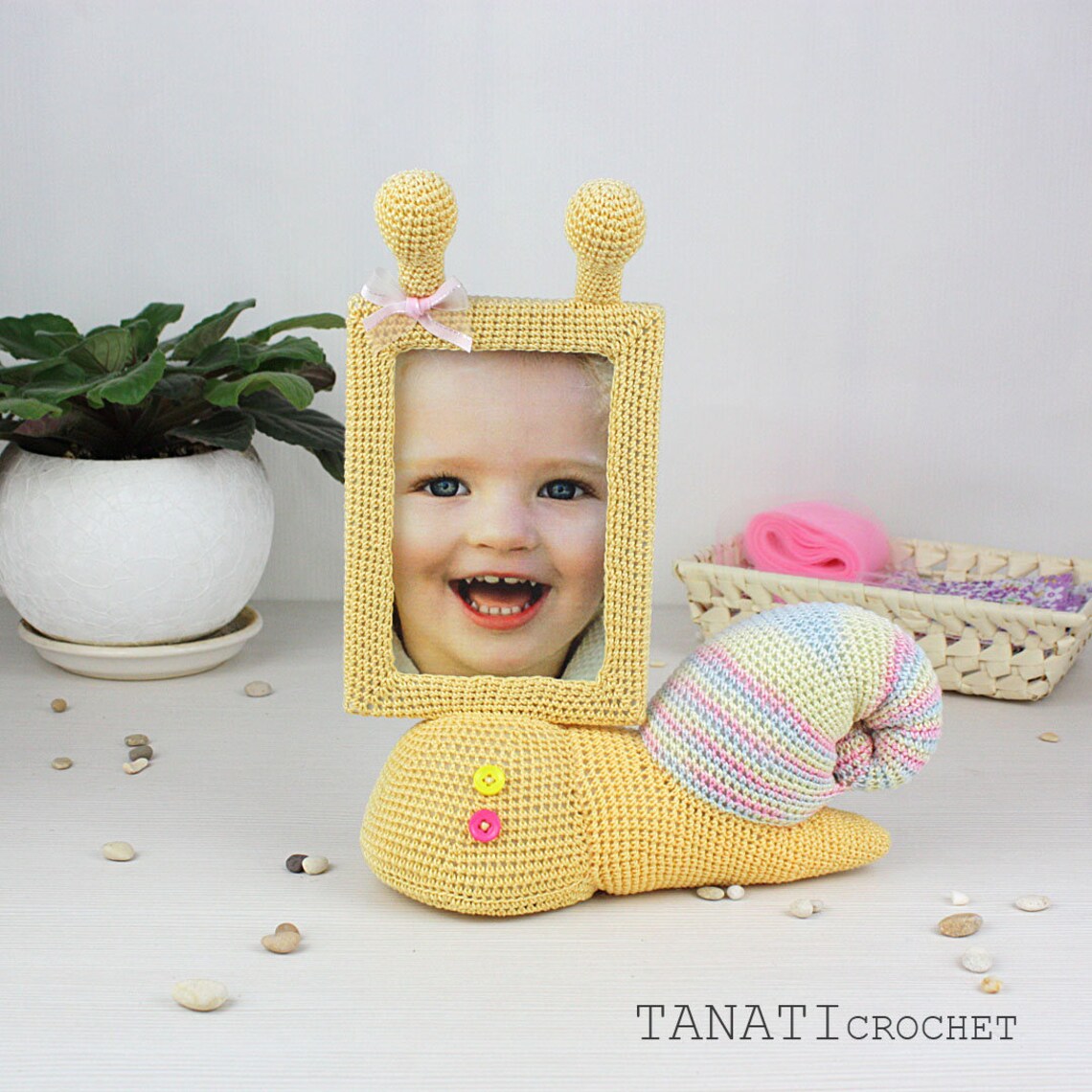 Crochet Pattern of Photo Frame SNAIL tutorial PDF File - Etsy