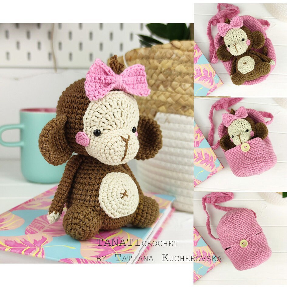 Monkey Crochet Pattern/hatching Bag/amigurumi Crochet Pattern - Etsy