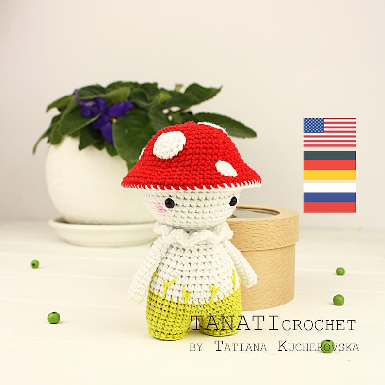 CROCHET PATTERN mini Mushroom tutorial PDF File - Etsy