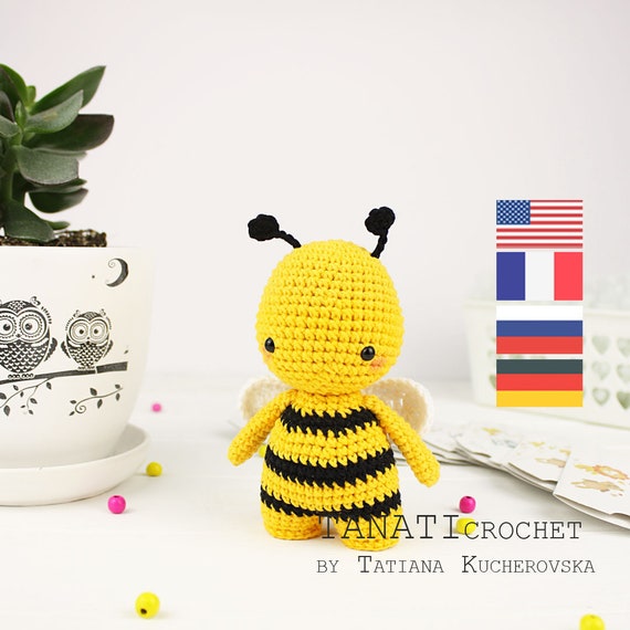 CROCHET PATTERN mini Bee tutorial PDF File | Etsy