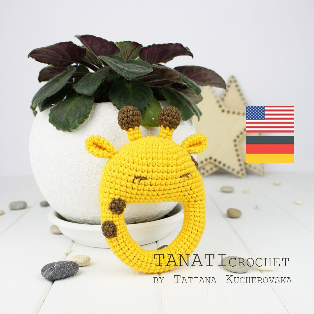 CROCHET PATTERN giraffe Rattle tutorial PDF File | Etsy