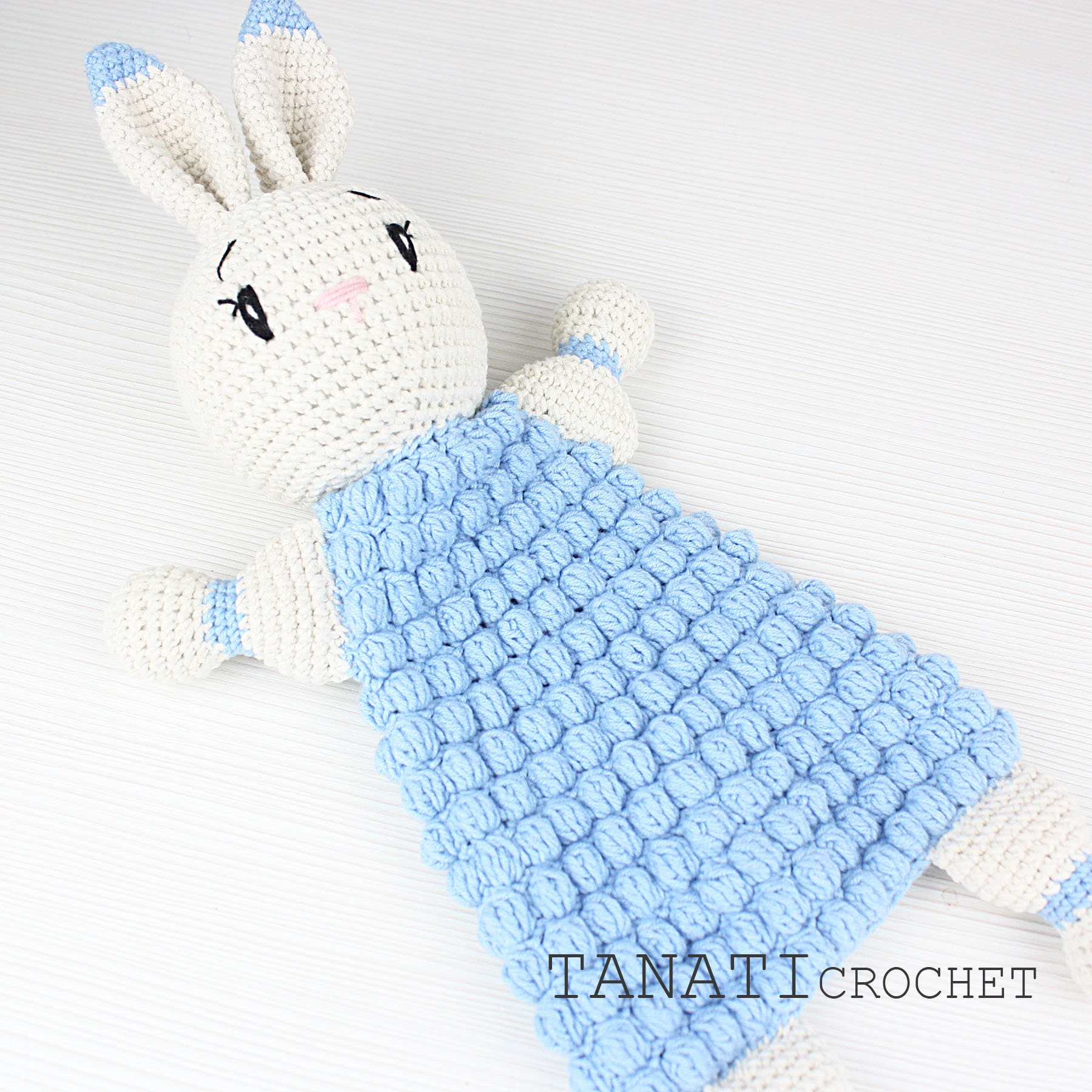 Сomforter & Rattle Bunny Security Blanket Crochet Lovey | Etsy