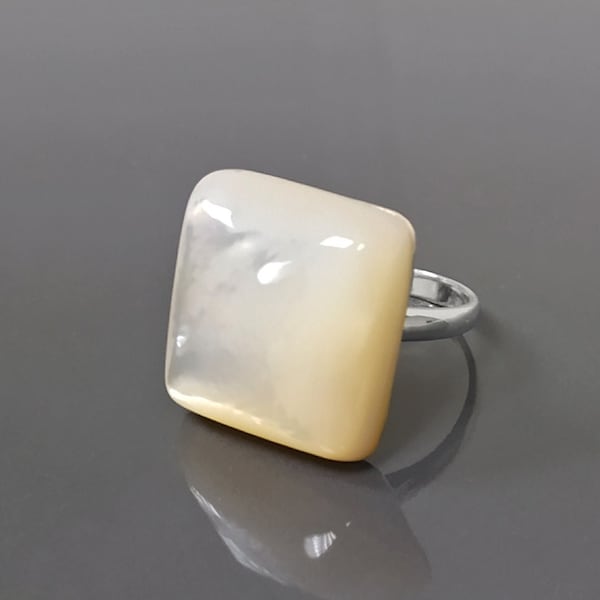 Square Stone Ring - Etsy