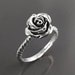 Rose Blossom Ring, Sterling Silver, Romantic Rose Flower, Engagement ...