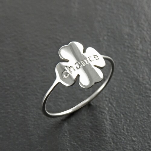 Clover Ring Sterling Silver Open Shamrock Lucky Four Leaf - Etsy