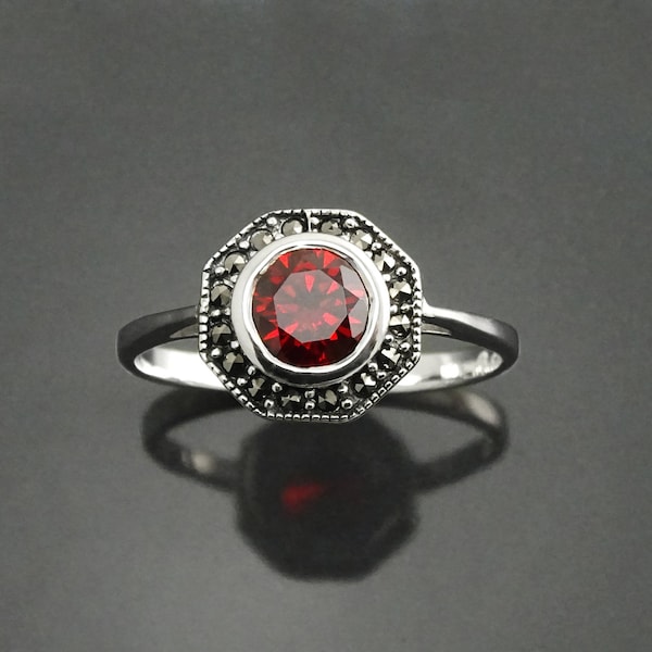 Red Stone Ring - Etsy