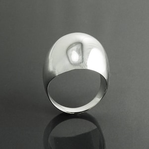 Statement Dome Ring, Sterling Silver 925, Hand Forged, Minimalist Ring ...