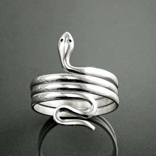Snake Coil Ring Sterling Silver Big Coiling Snakes Ring - Etsy