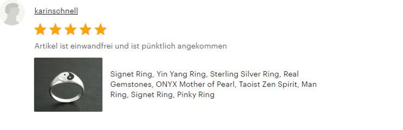 Yin Yang Ring Sterling Silver Ring ONYX & Mother of Pearl | Etsy