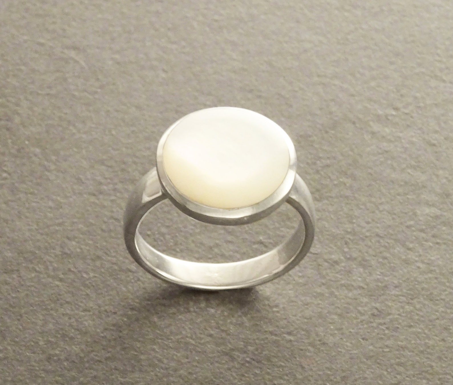 White MOP Ring Sterling Silver 925 Mother of Pearl Boho | Etsy