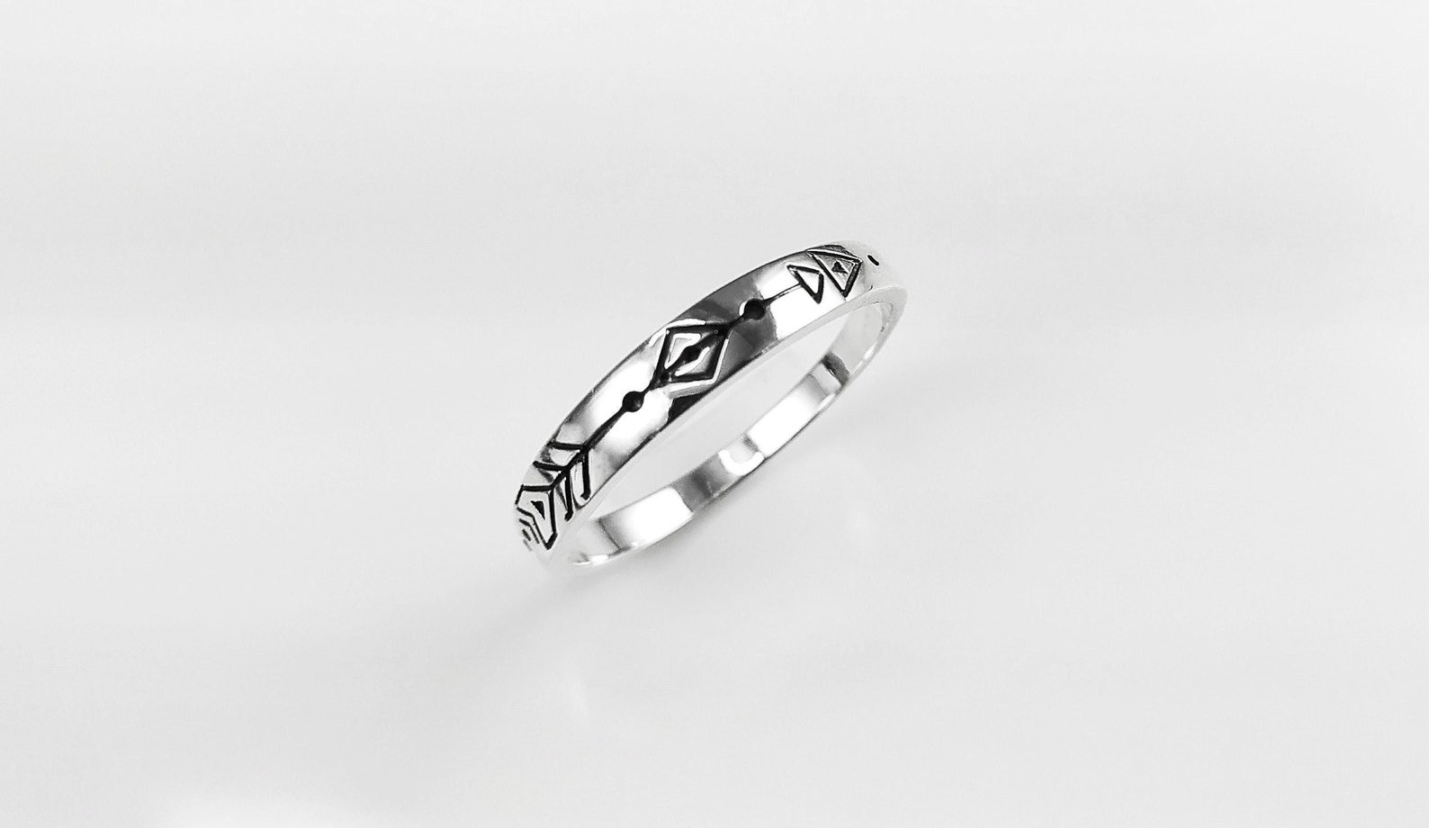 Forward Arrow Ring, Sterling Silver 925, Moving Forward Tattoo Engraved ...