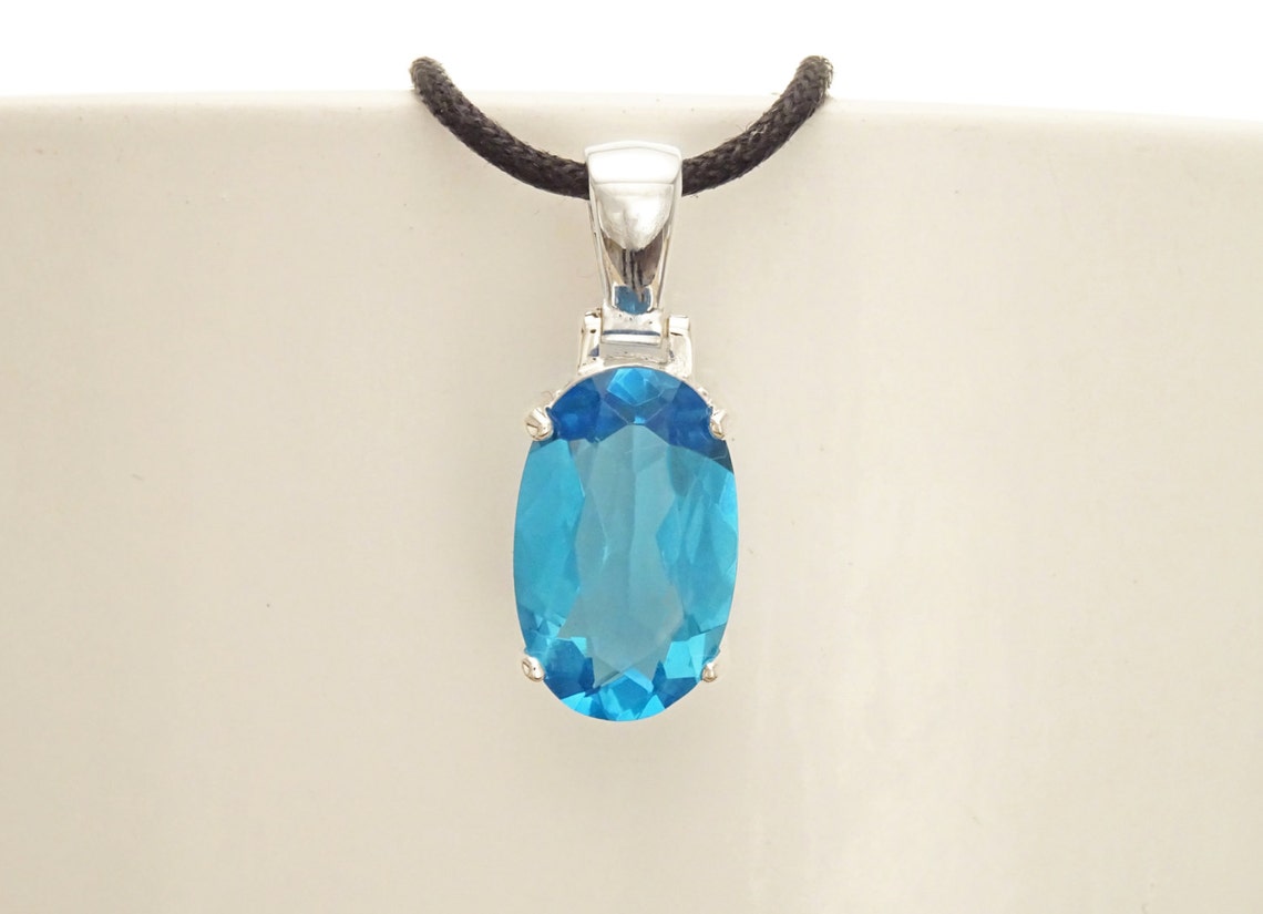 Pendentif pierre bleu argent 925 bijou classique en pierre | Etsy France