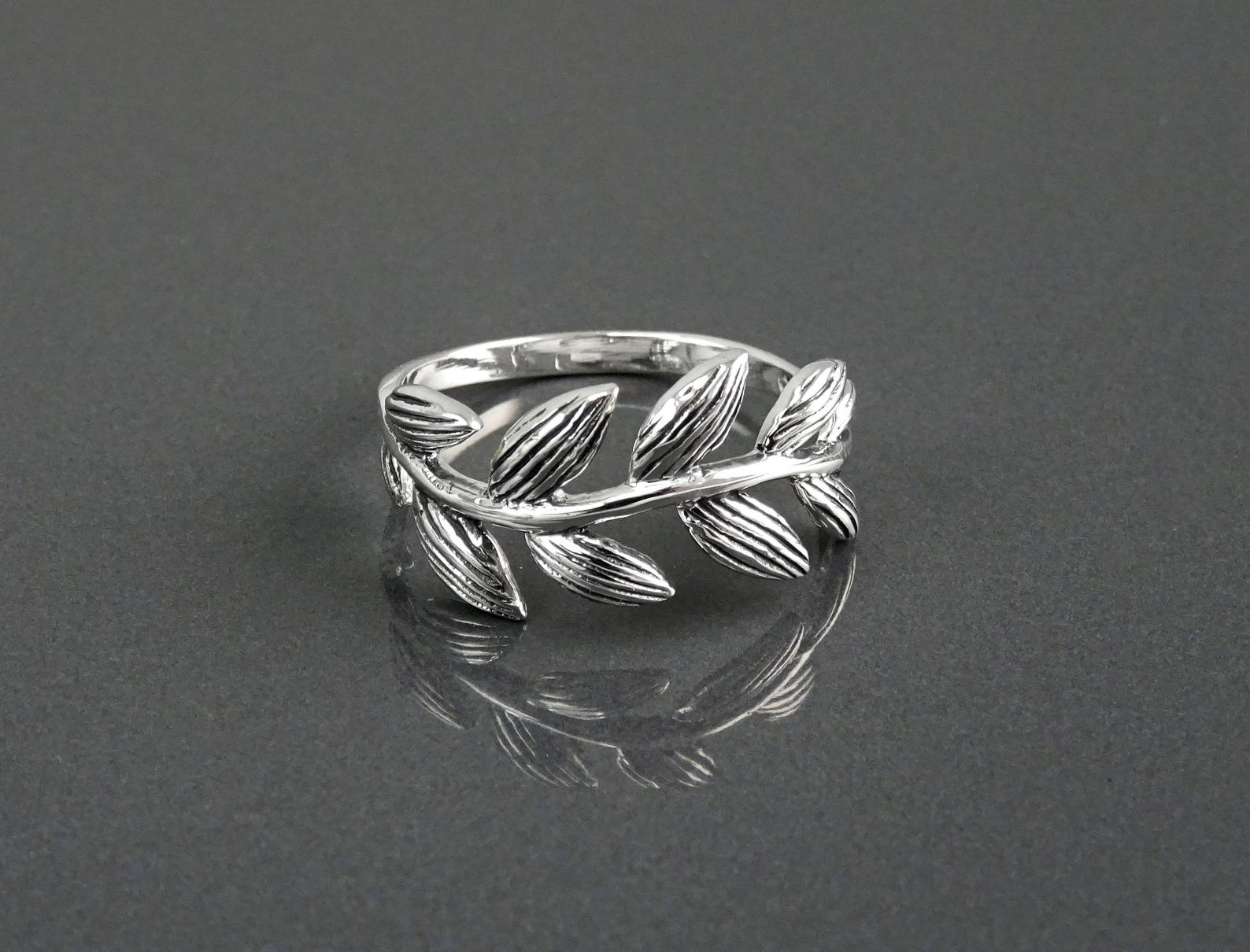 Laurel Leaf Ring Sterling Silver Laurel Branch Ring Leaves - Etsy