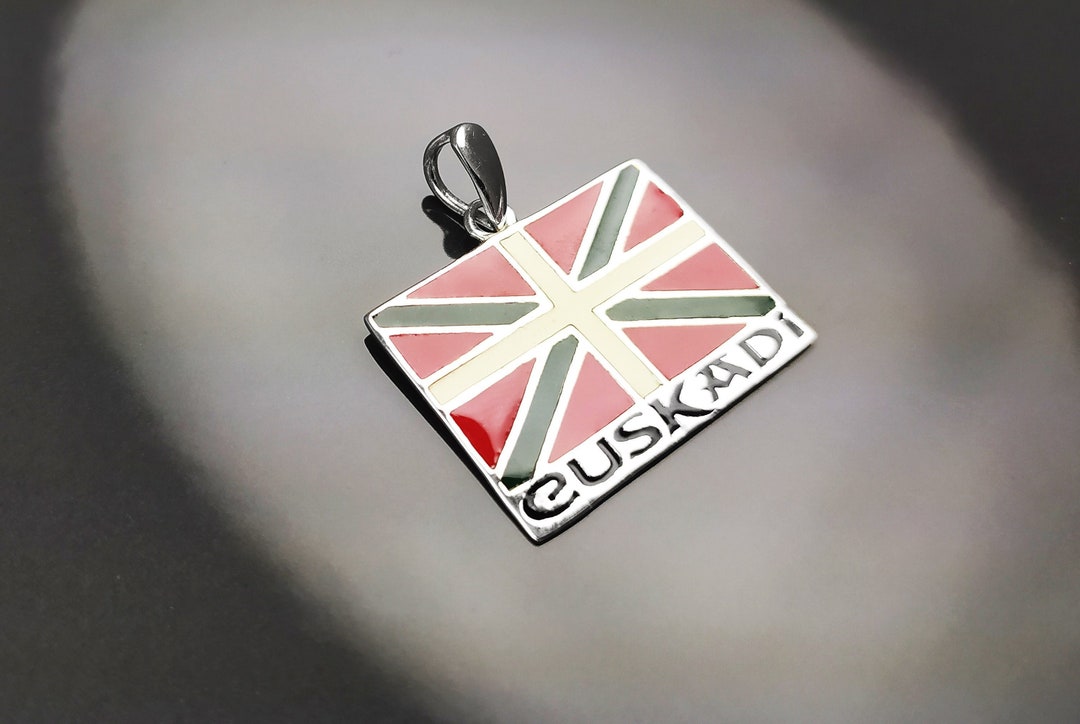 Euskal Herria Necklace,silver 925, Ikurriña Euskadi Country Flag ...