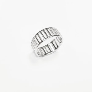 Ladder Band Ring, Sterling Silver, Modern Open Lace, Openwork ...