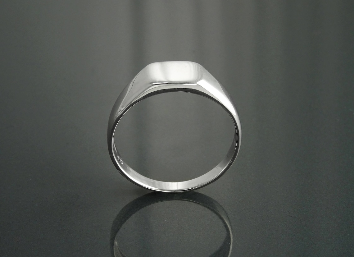 Signet Ring Sterling Silver Classic Hipster Unisex Square - Etsy