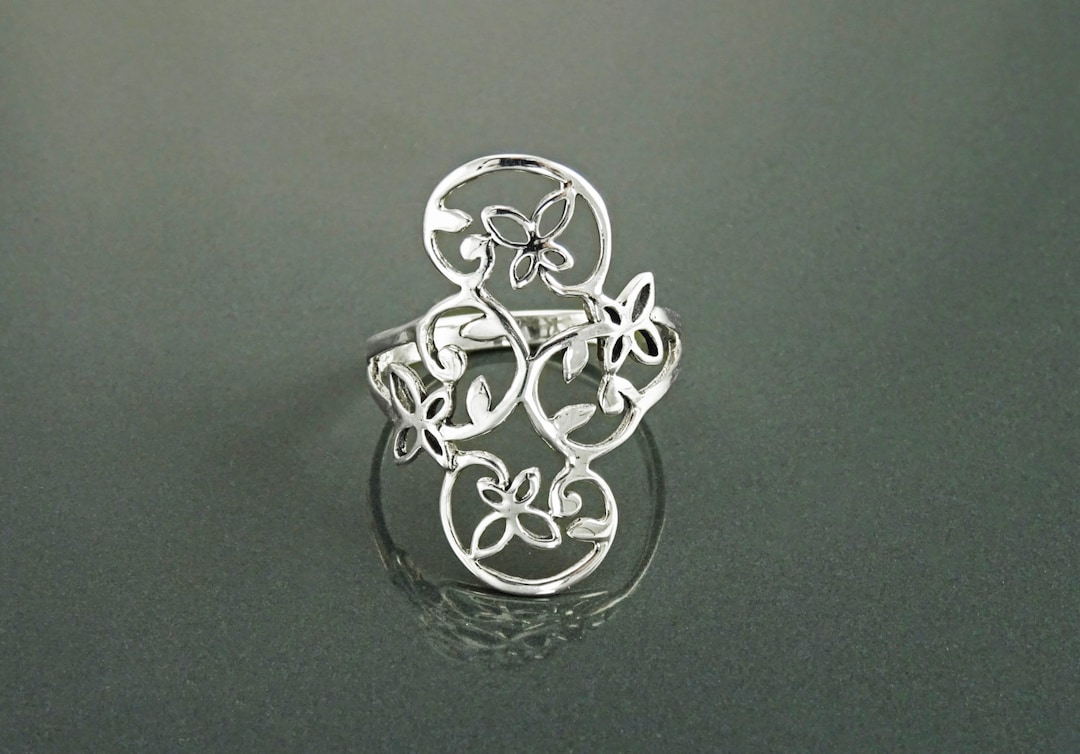 Butterfly Ring, Sterling Silver, Dainty Flying Butterflies Ring ...
