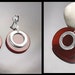 Red Round Pendant, Sterling Silver, Red Agate Stone Discs, Modern ...