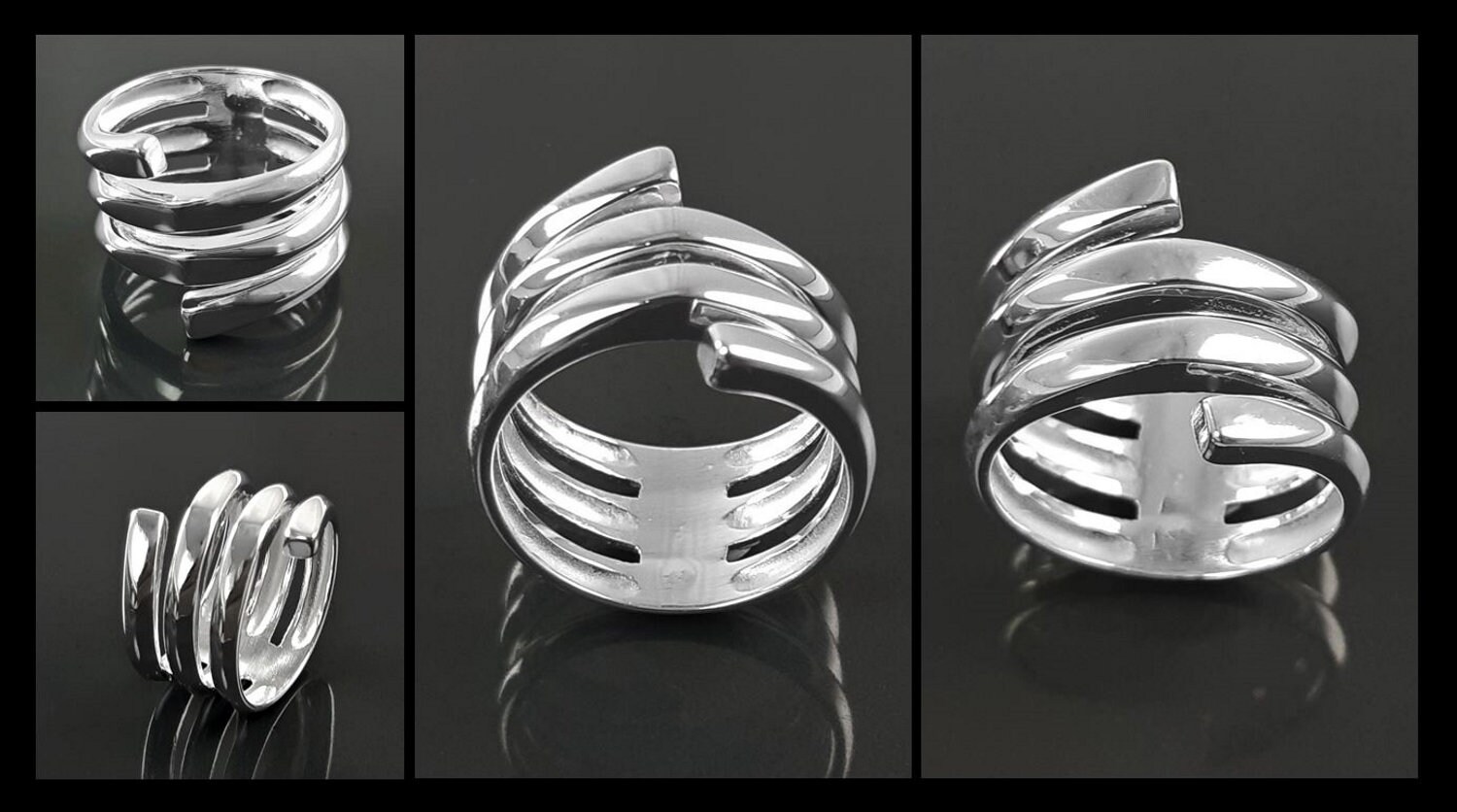 Infinity Wrap Ring Sterling Silver Coiled Ring Bypass Ring | Etsy