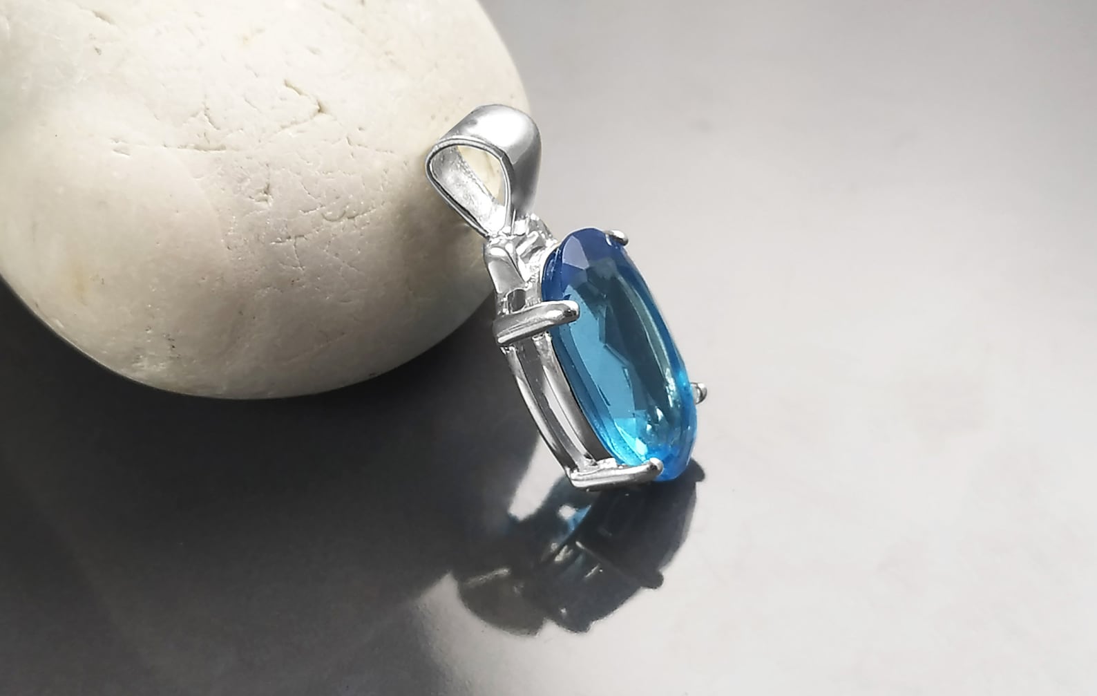 Pendentif pierre bleu argent 925 bijou classique en pierre - Etsy France