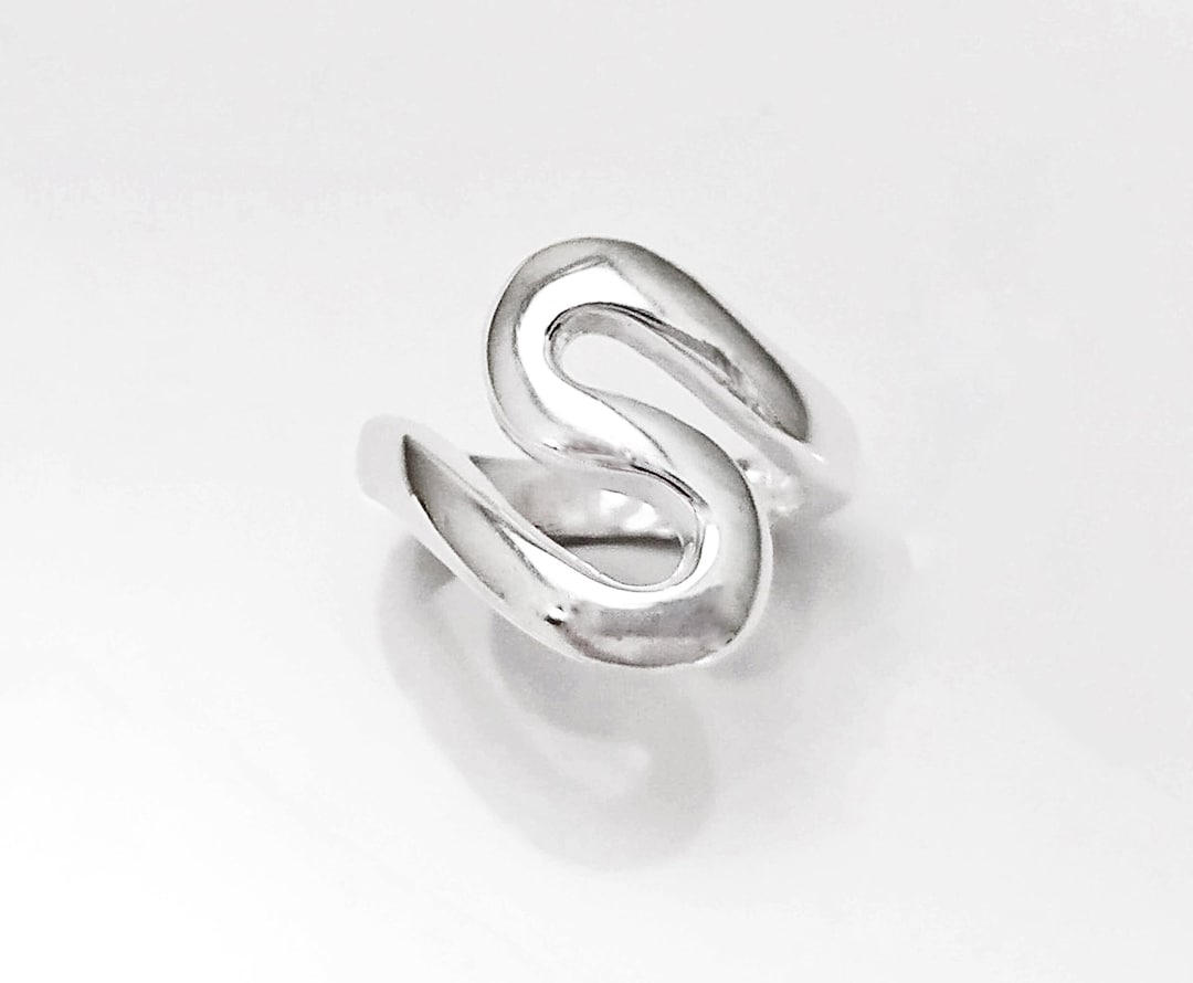 Sterling Squiggle Ring - "s" Ring, Zigzag Ring - Sterling Silver Ring - Ring - Wave Ring - Large ...