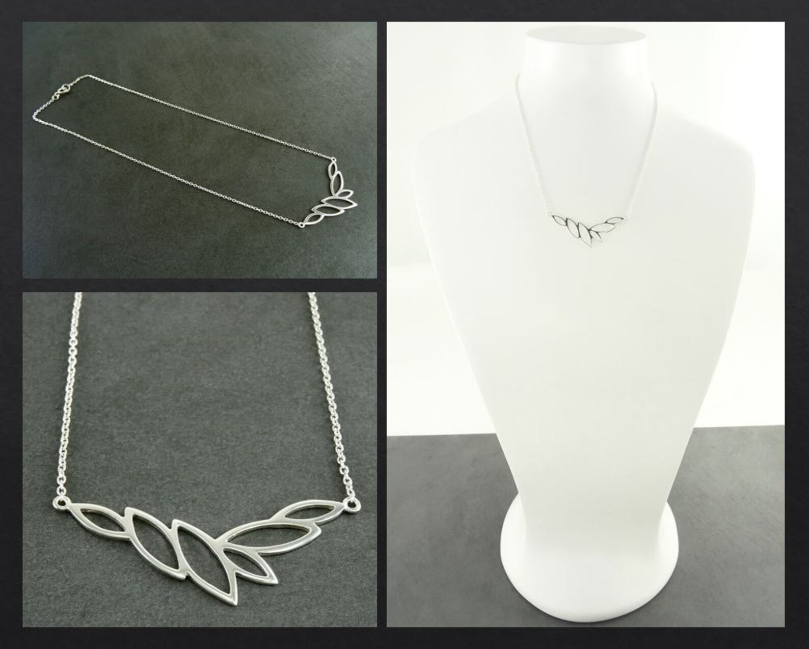 Leaves Collar Sterling Silver 925 Horizontal Leaf Skeleton - Etsy