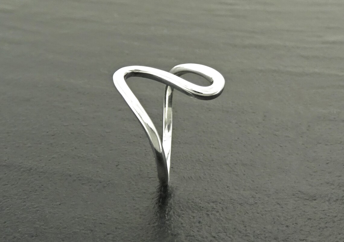 Large Wave Ring Sterling Silver Wavy Large Ring Popular - Etsy