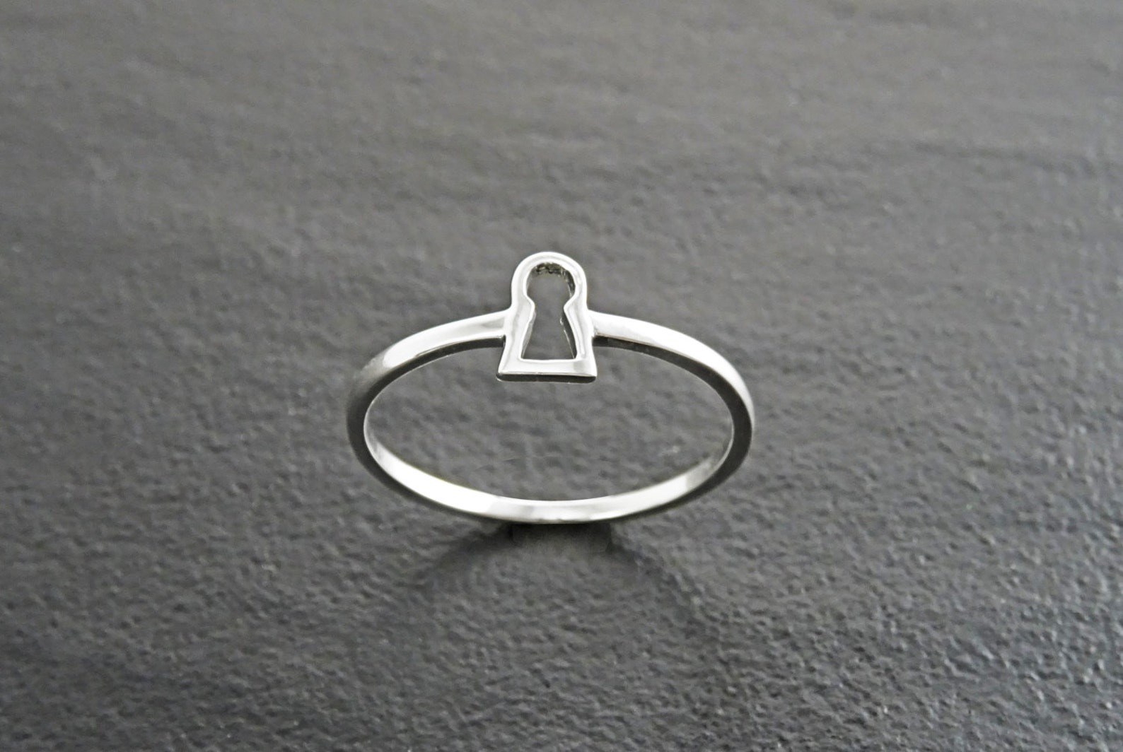 Dainty Keyhole Ring Tiny Lock Ring Sterling Silver Girls - Etsy
