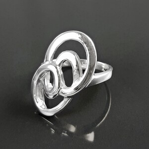 Spiral Ring, Sterling Silver, Hand Forged Infinity Ring, Modern ...