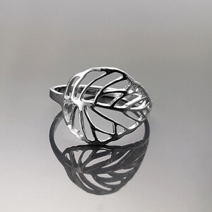 Leaf Ring, Sterling Silver, Rubber Ficus Plant Ring, Filigree Branch ...