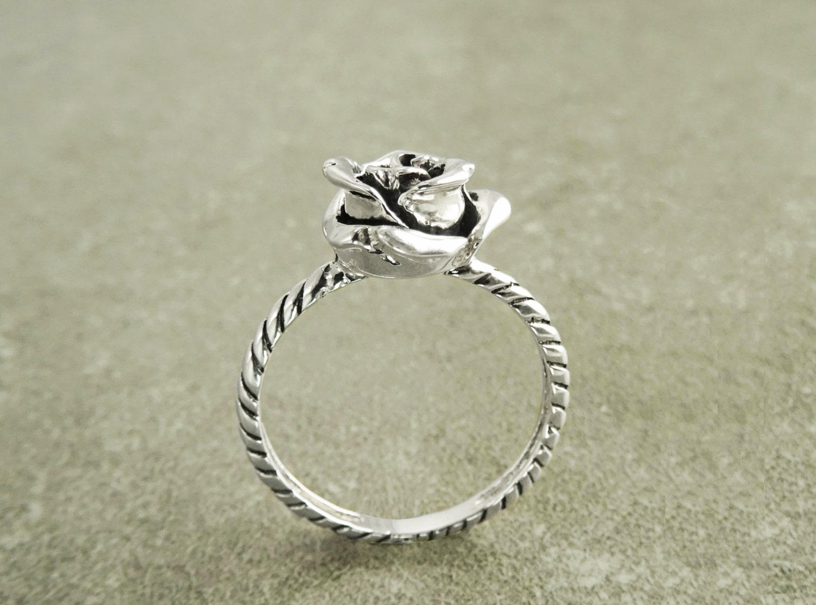 Rose Blossom Ring Sterling Silver Romantic Rose Flower - Etsy