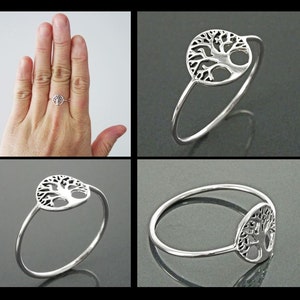 Tree of Life Ring, Engraved Tree Ring in Sterling Silver, Bridesmaid ...