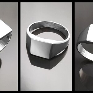 Signet Ring Sterling Silver Classic Mens Signet Ring Men | Etsy