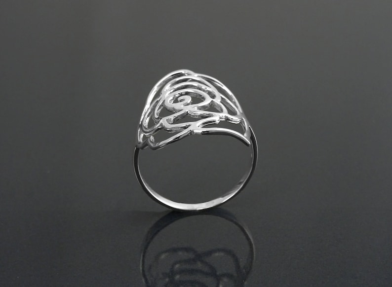 Rose Filigree Ring Open Work Ring Floral Ring Sterling | Etsy