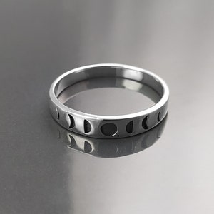 Phases of Moon Ring Sterling Silver Astronomical Lunar | Etsy