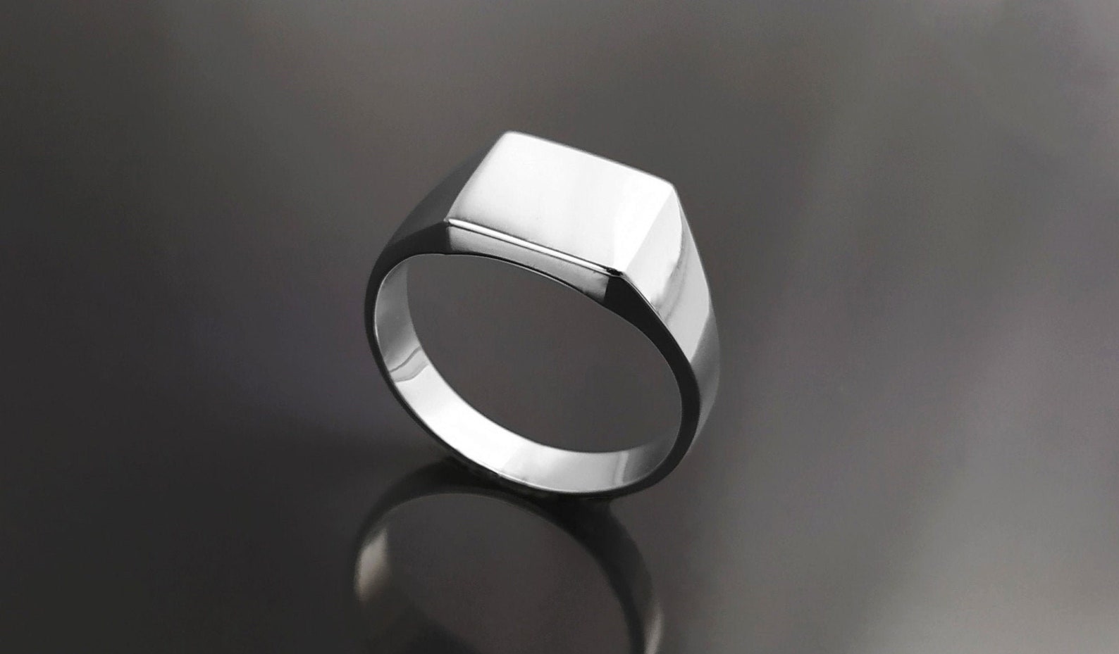 Signet Ring Sterling Silver Classic Mens Signet Ring Men | Etsy