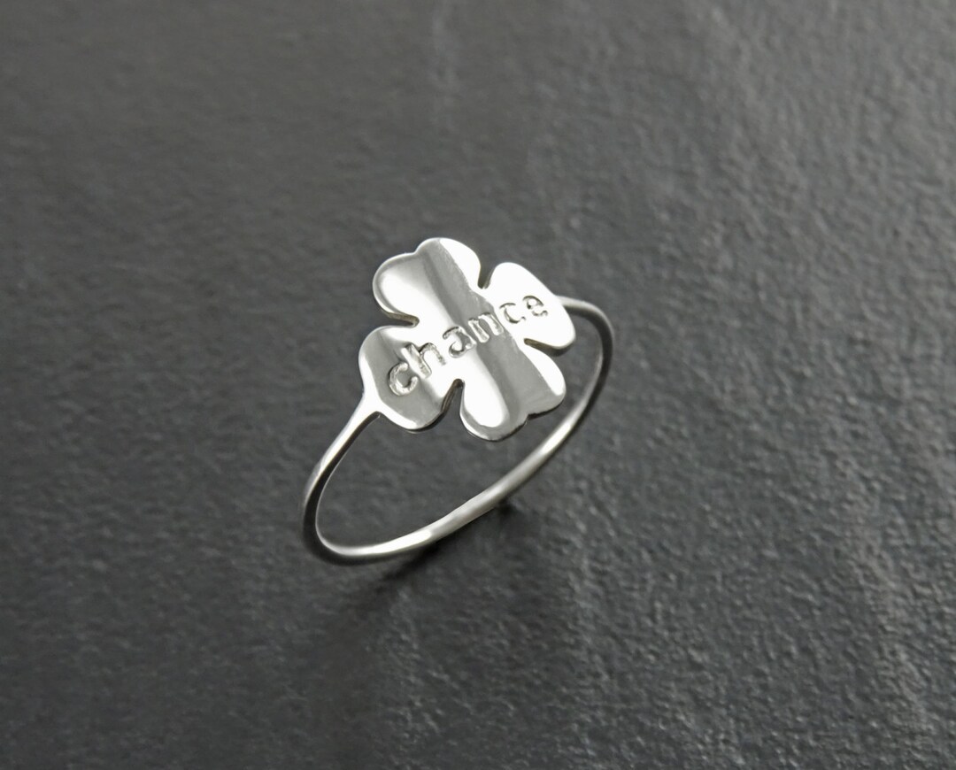 Sterling Silver Four Leaf Clover Ring, Dainty Good Luck Jewelry - Etsy