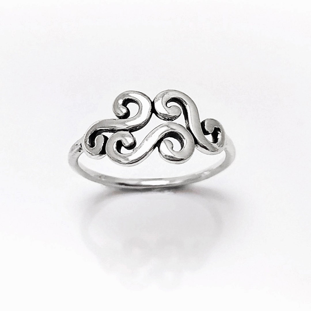 Antique Scrolls Ring, Sterling Silver, Scrolling Design Ring, Elegant ...